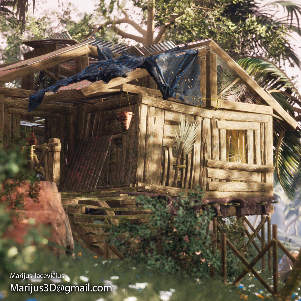 ArtStation - Tropical Hut Environment