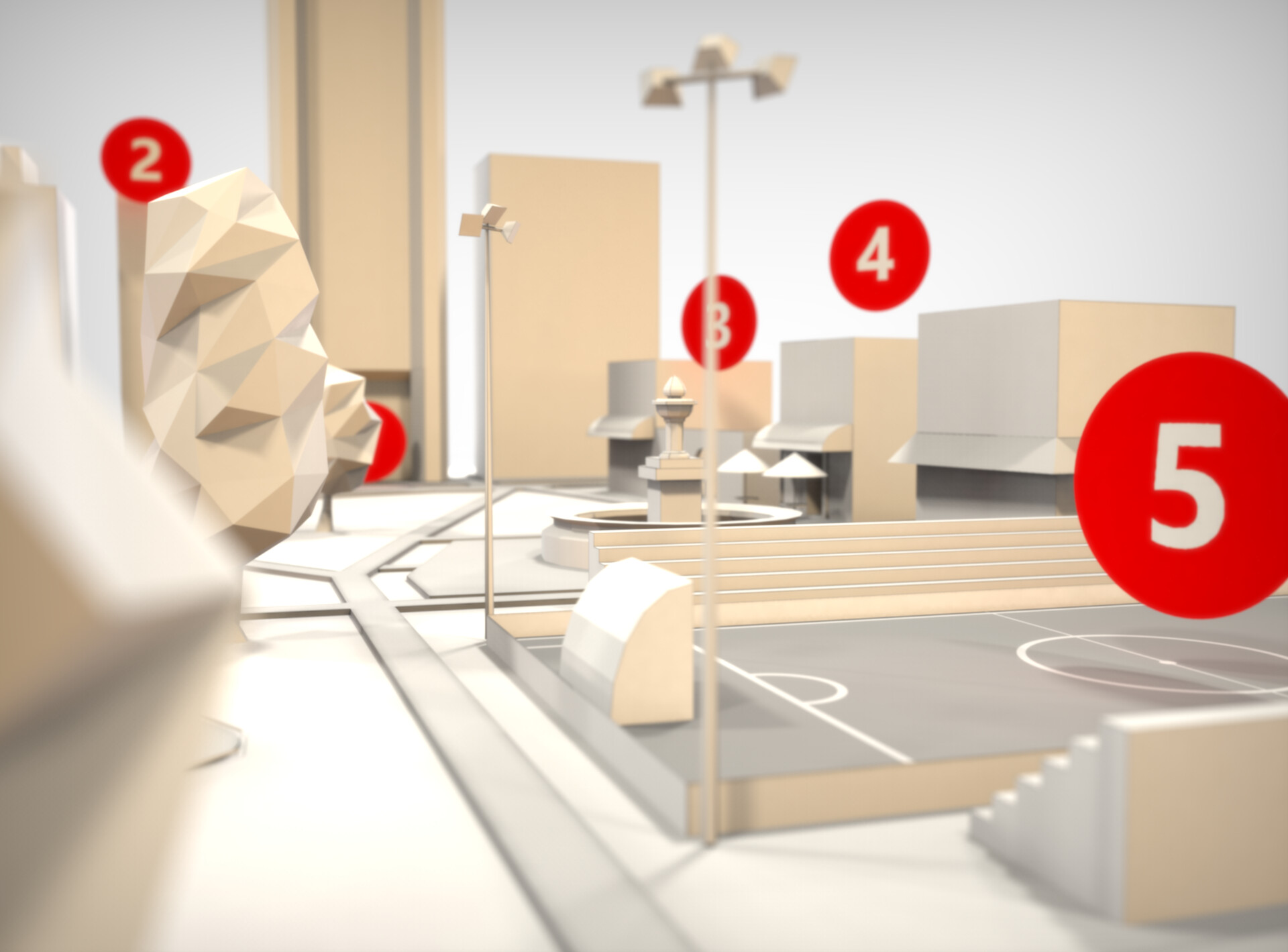 ArtStation - Low poly Art Augmented Reality City Scape