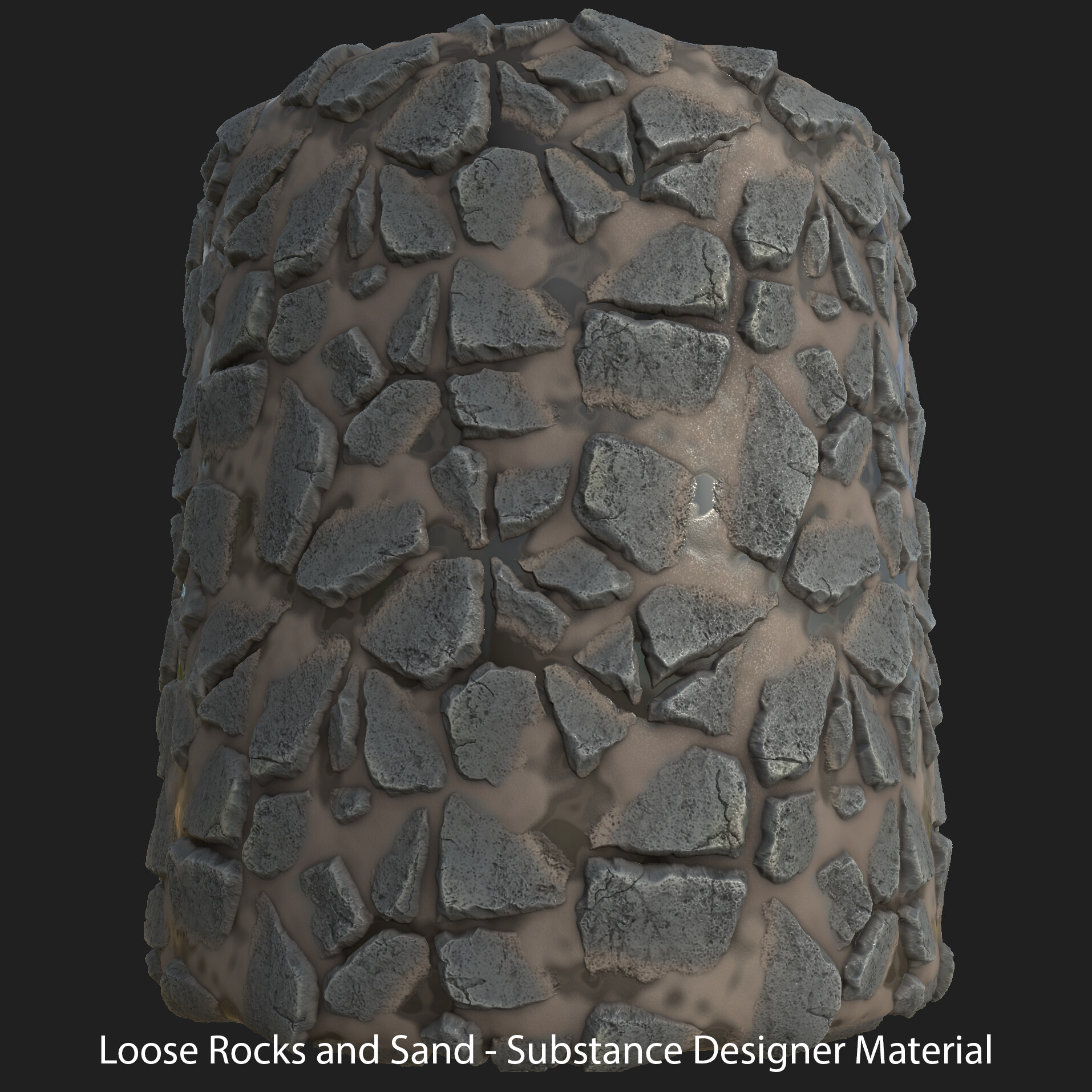 ArtStation - Loose Rocks and Sand - Substance Designer Material