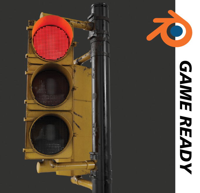 ArtStation - Traffic Light PBR 3D Model PBR