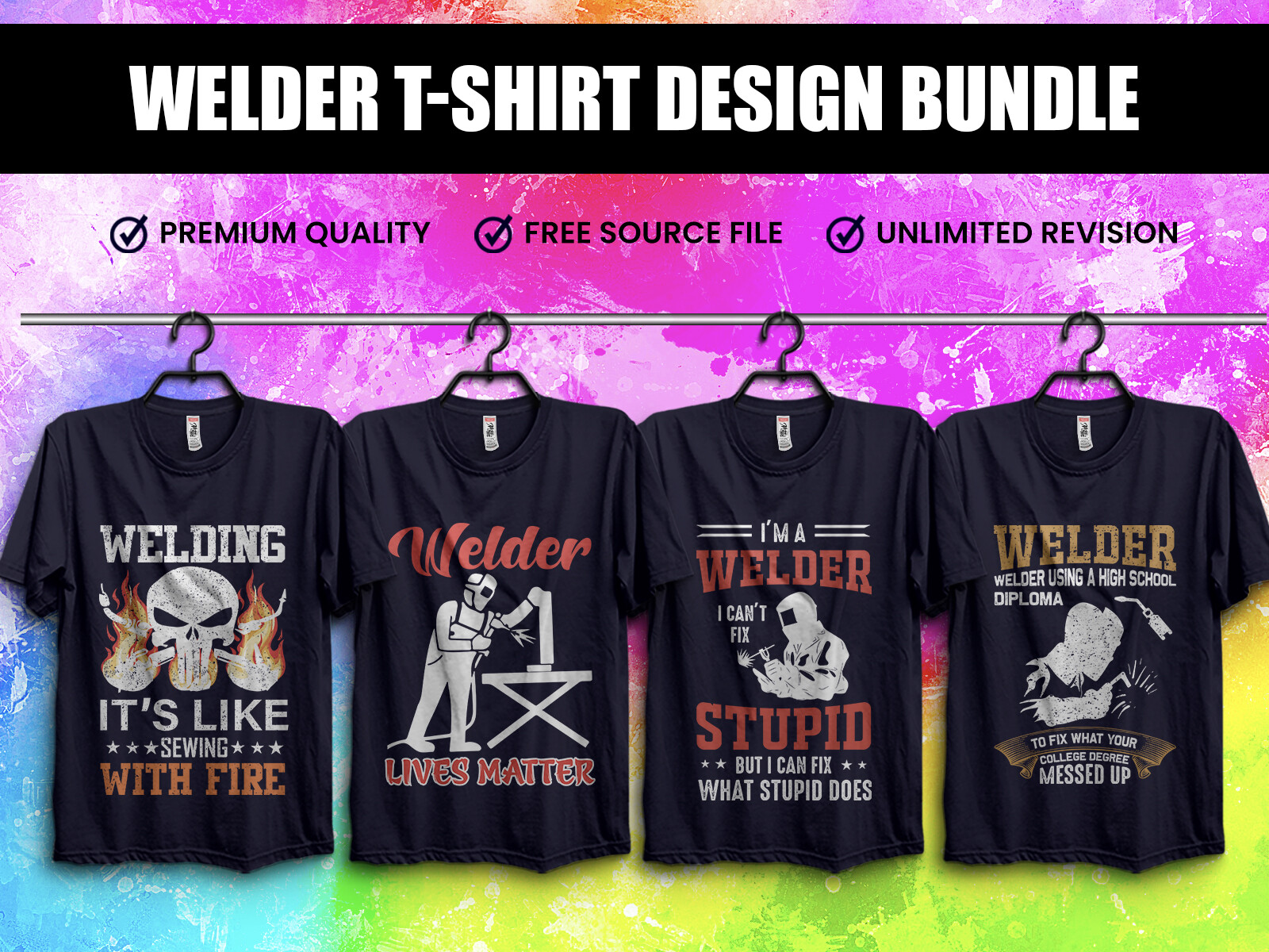 ArtStation - Best Welder T-Shirt Design Bundle