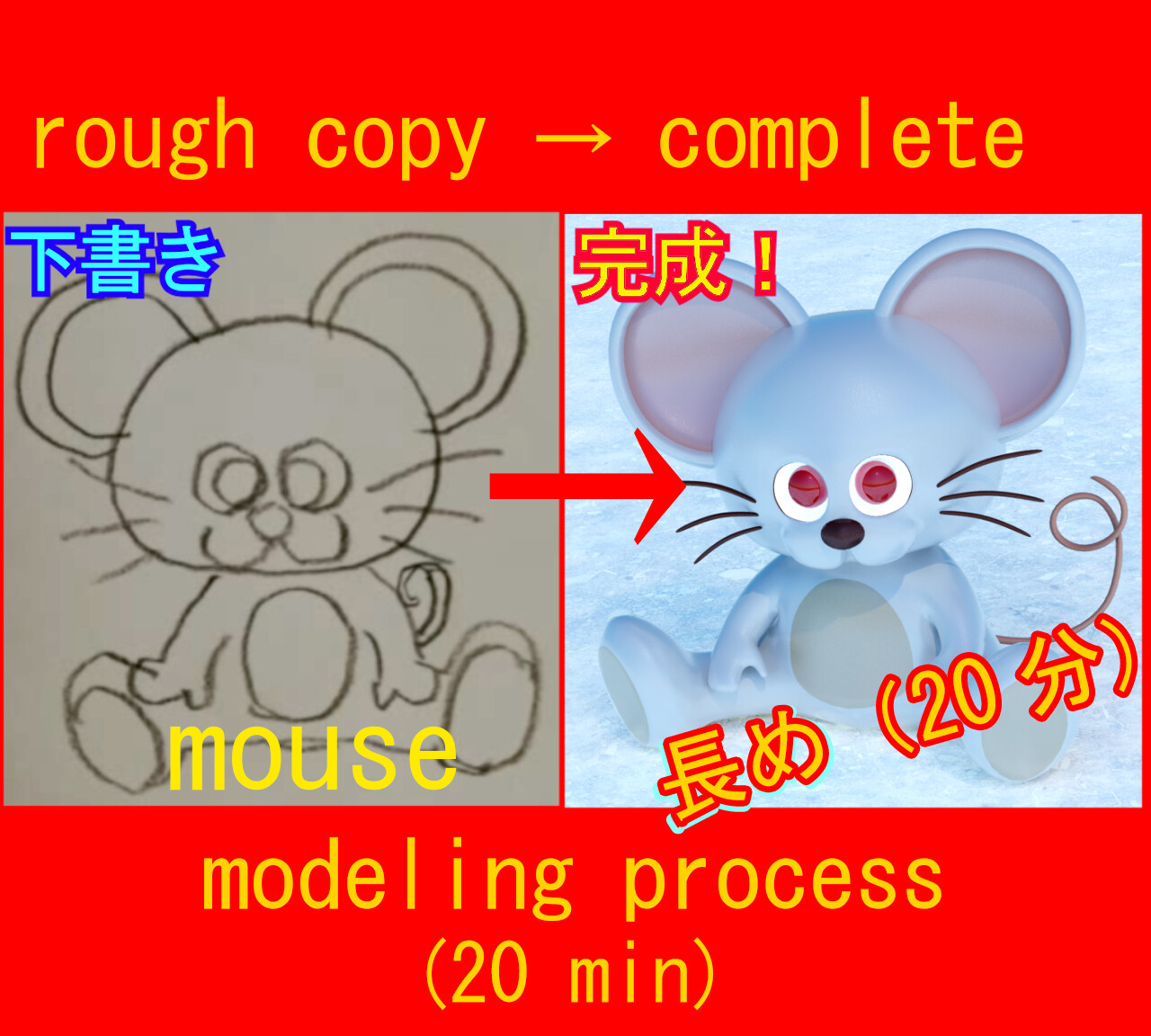 ArtStation - [3DCG] 2020 mouse modeling process