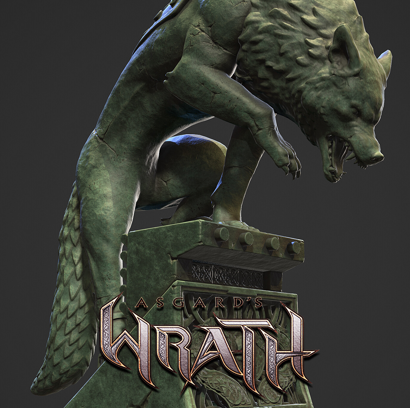 ArtStation - Wolf Statue "Skoll and Hati"