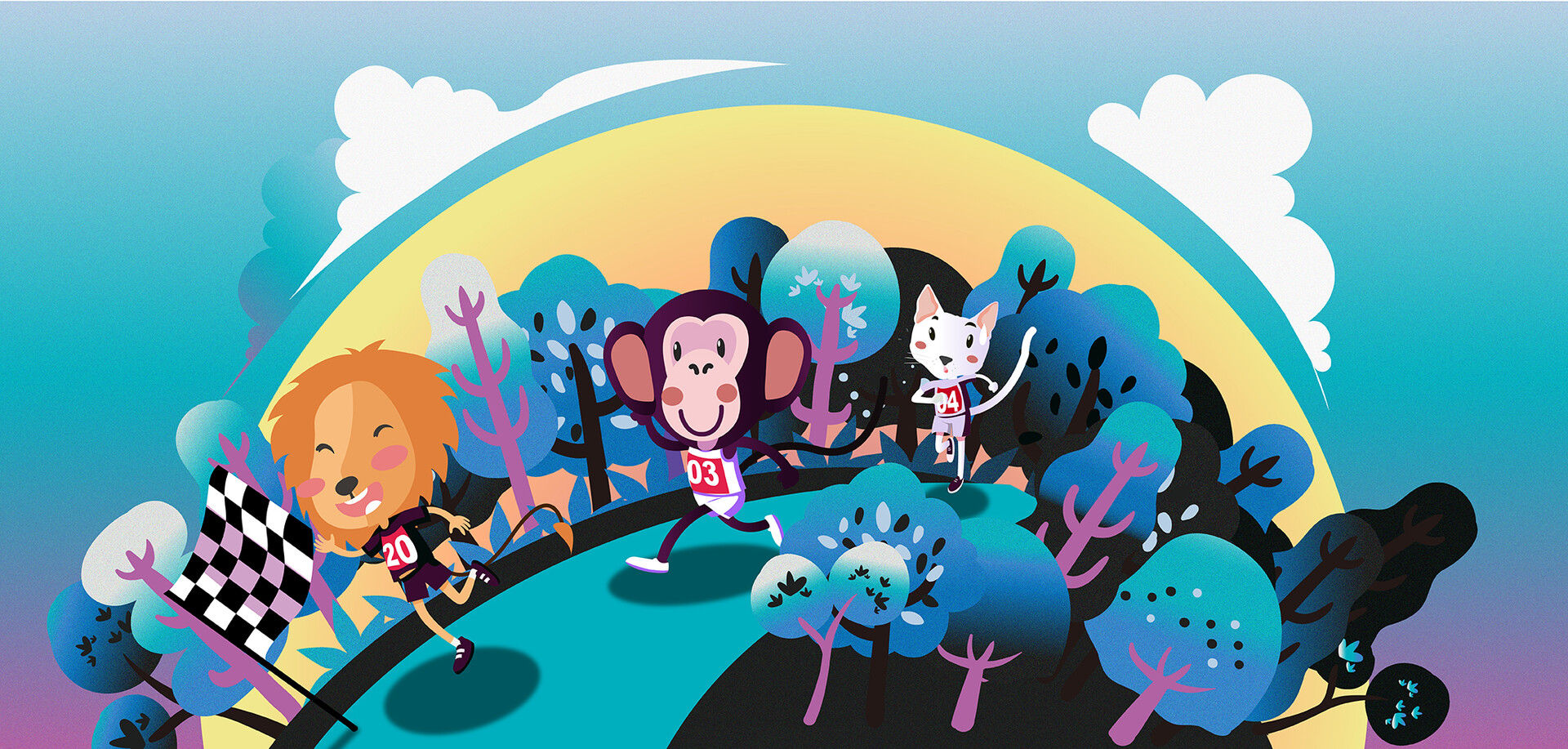 ArtStation - Forest Running Race vector illustration