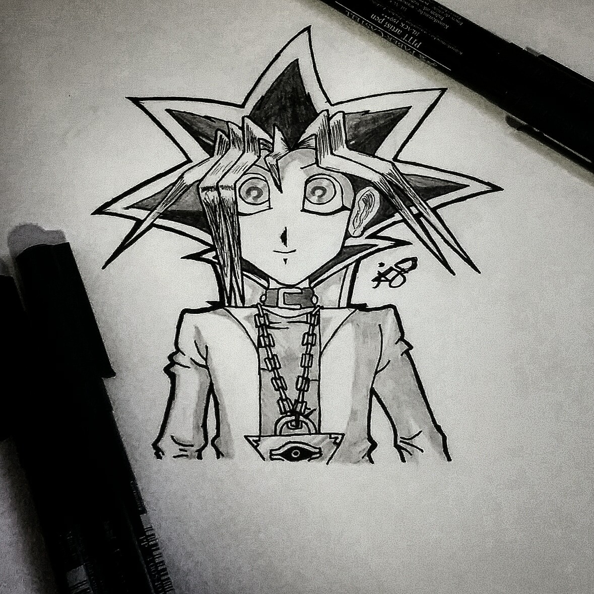 ArtStation - Drawing of Yugi from Yu-Gi-Oh