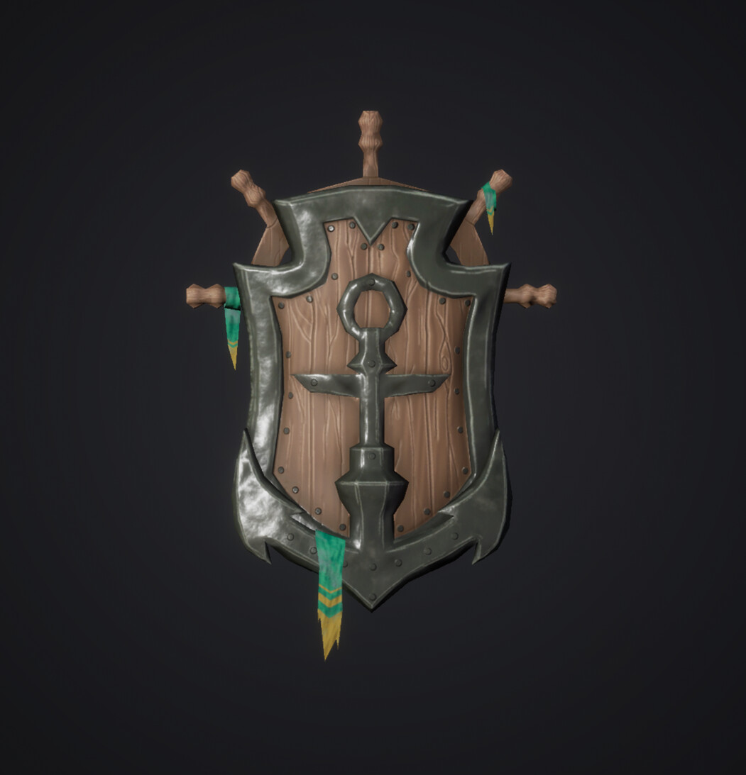 ArtStation - Stylized Kul'Tiras-inspired shield [Student]