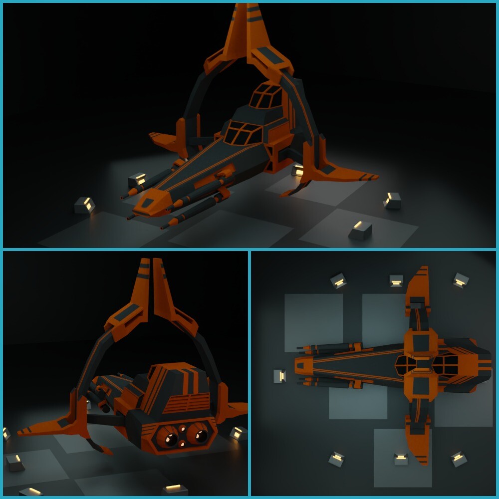 ArtStation - Low poly spaceship.