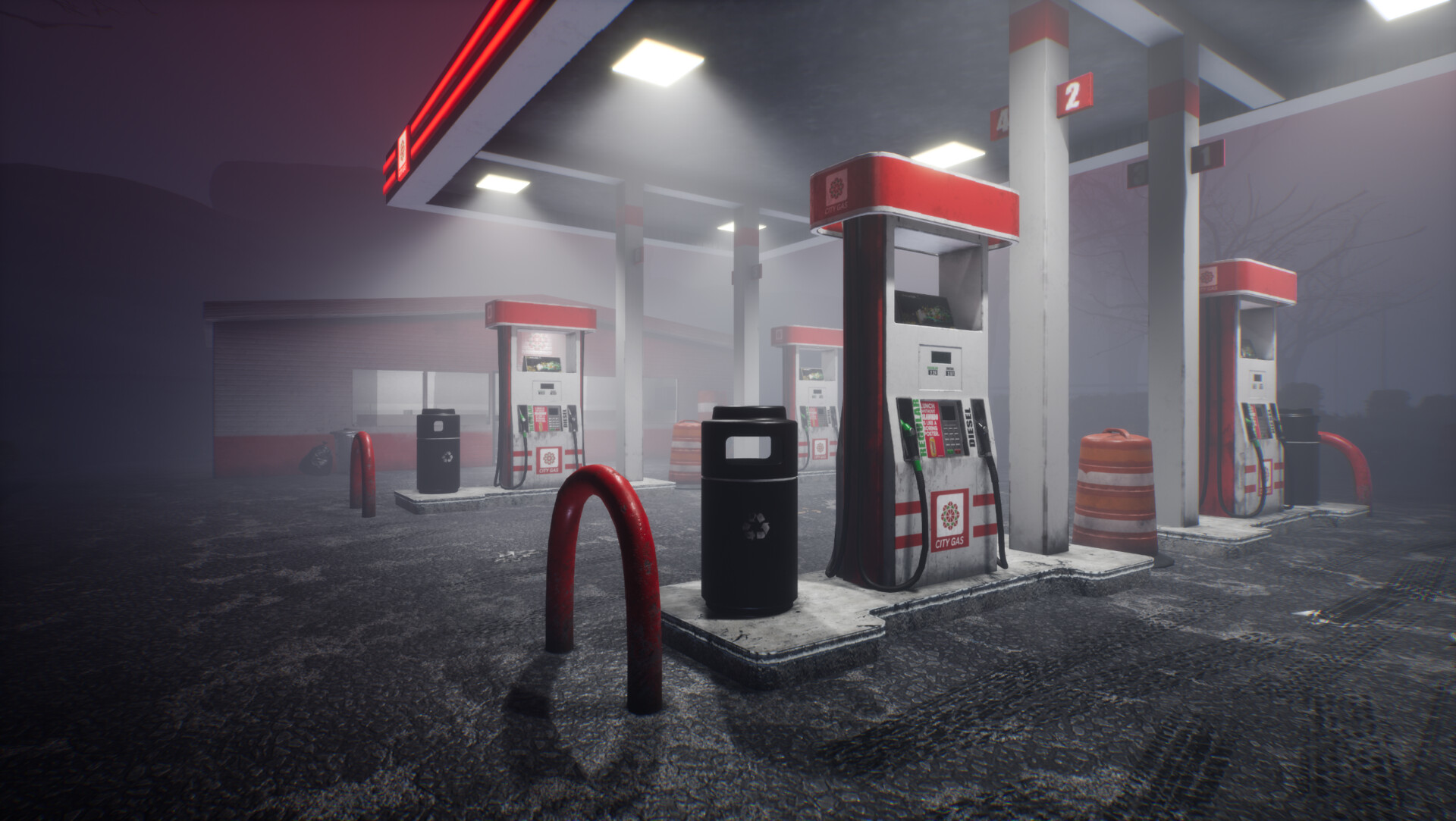 ArtStation - Gas Station Game Level