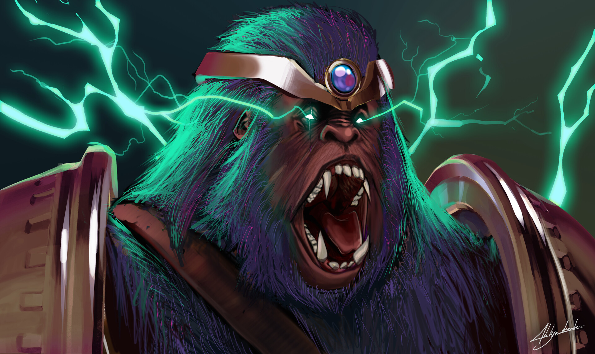 ArtStation - dark magic ape (illustration)