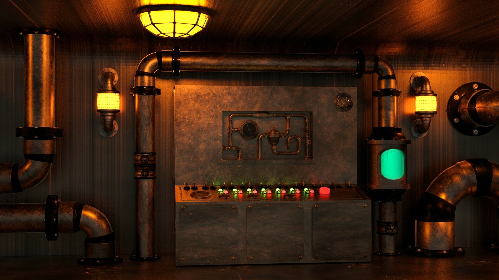 ArtStation - Steampunk Control Panel