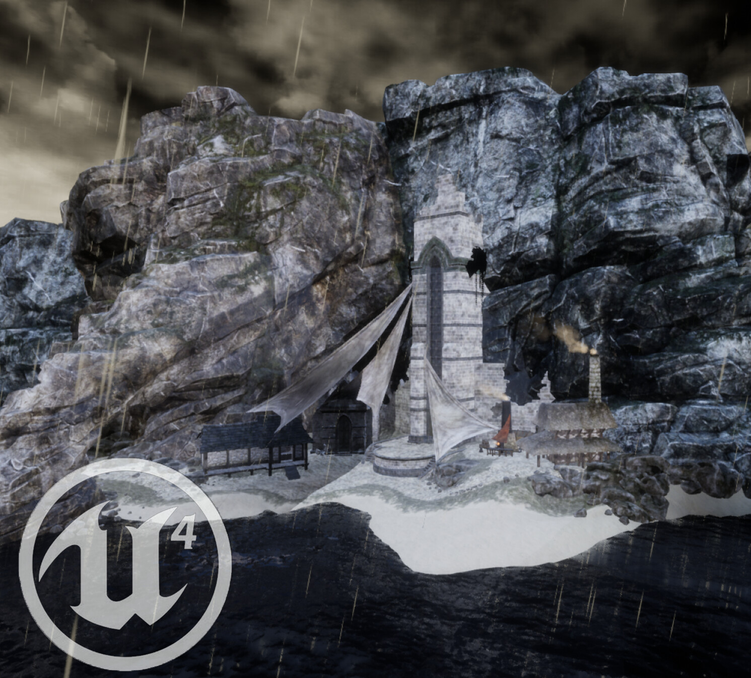 ArtStation - Rainy Beach Post Processing Excercise