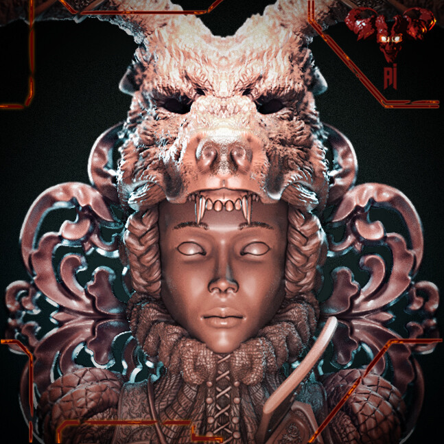 ArtStation - Iron lady. Clay render