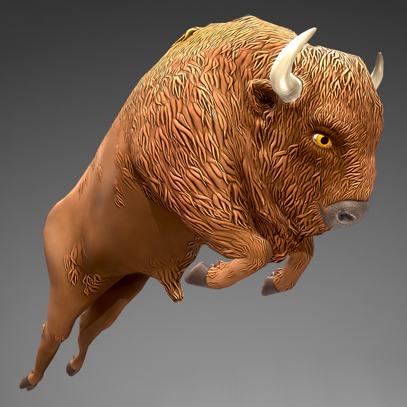 ArtStation - The European Bison (Wisent) - stylized character for ...
