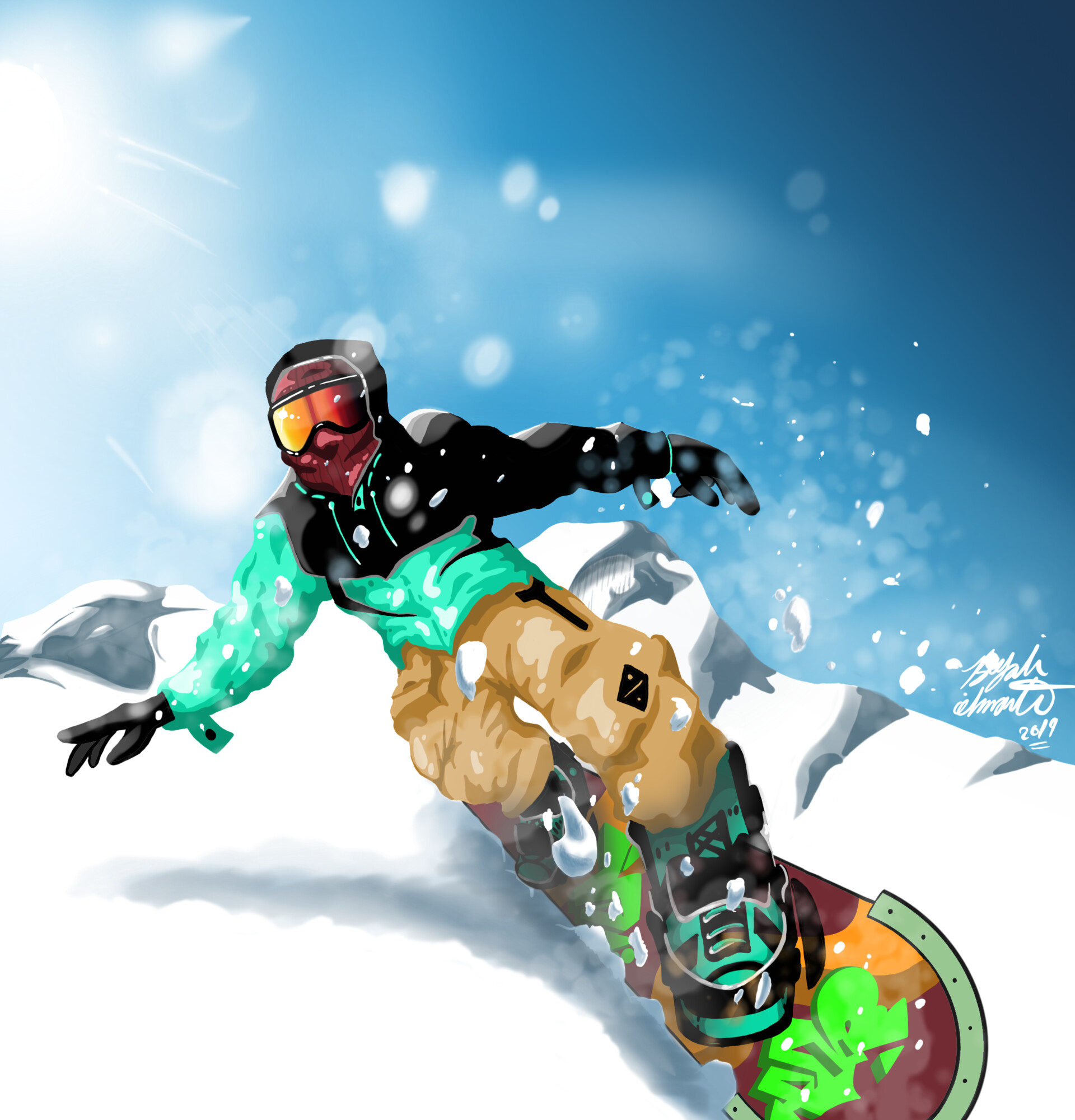 ArtStation - Snowboarding