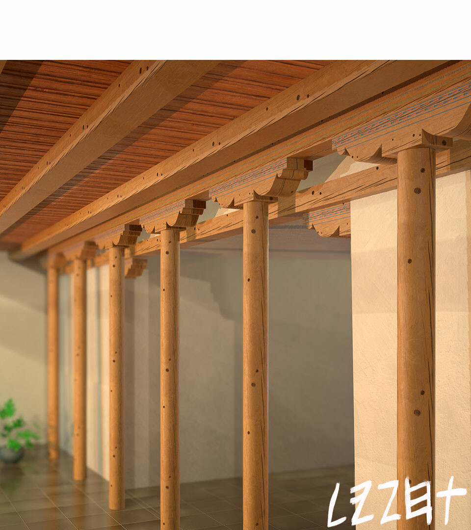 ArtStation - wooden beams and columns