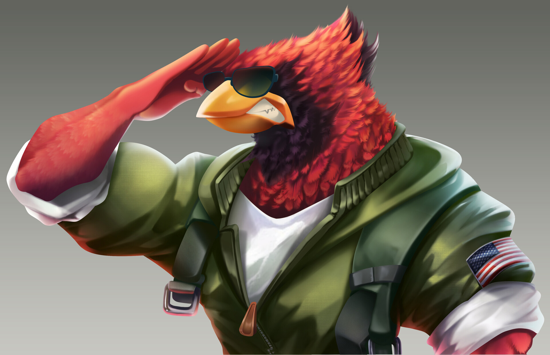 ArtStation - Cardinal bird close up