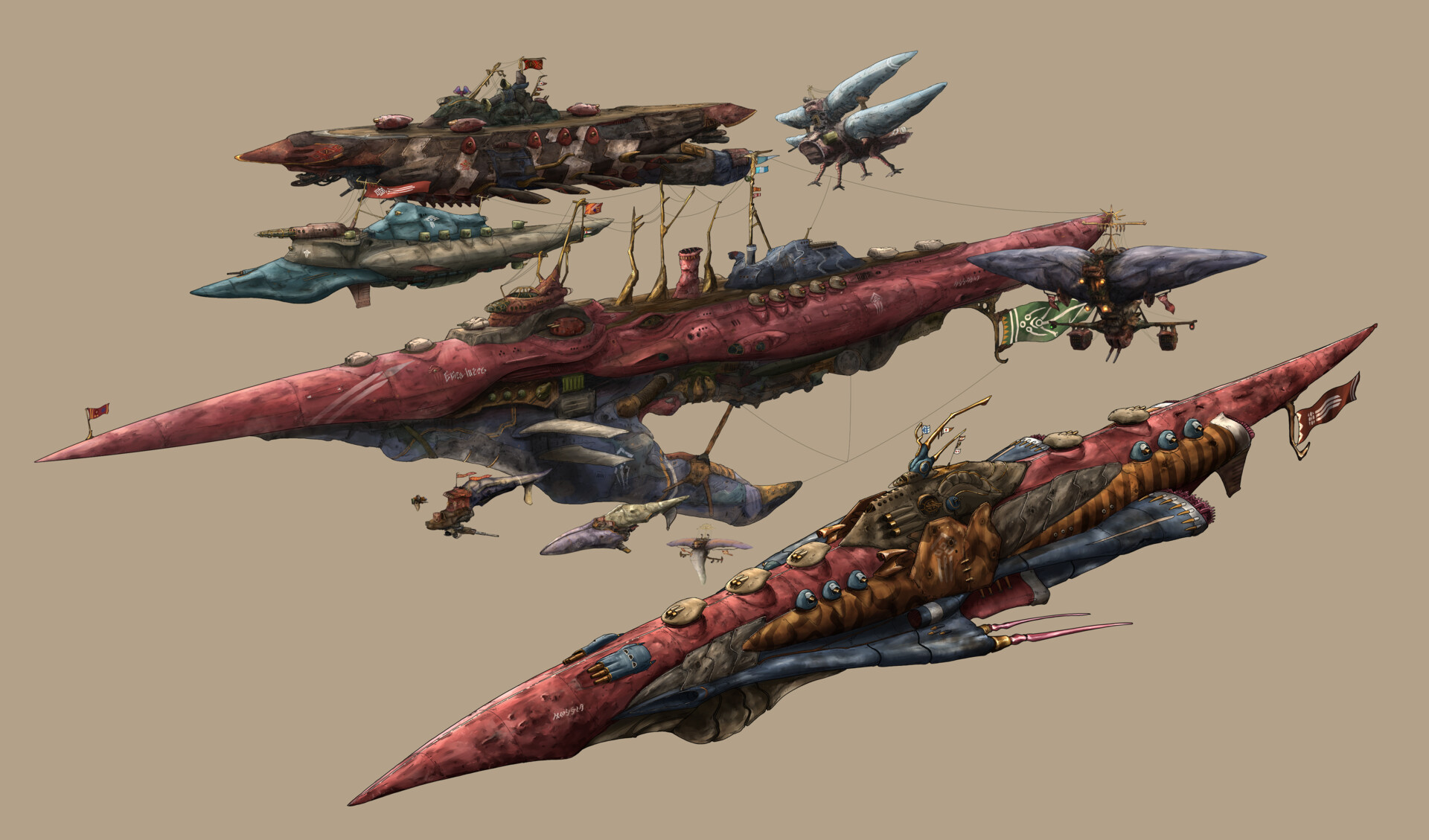 ArtStation - Aerial ship designs