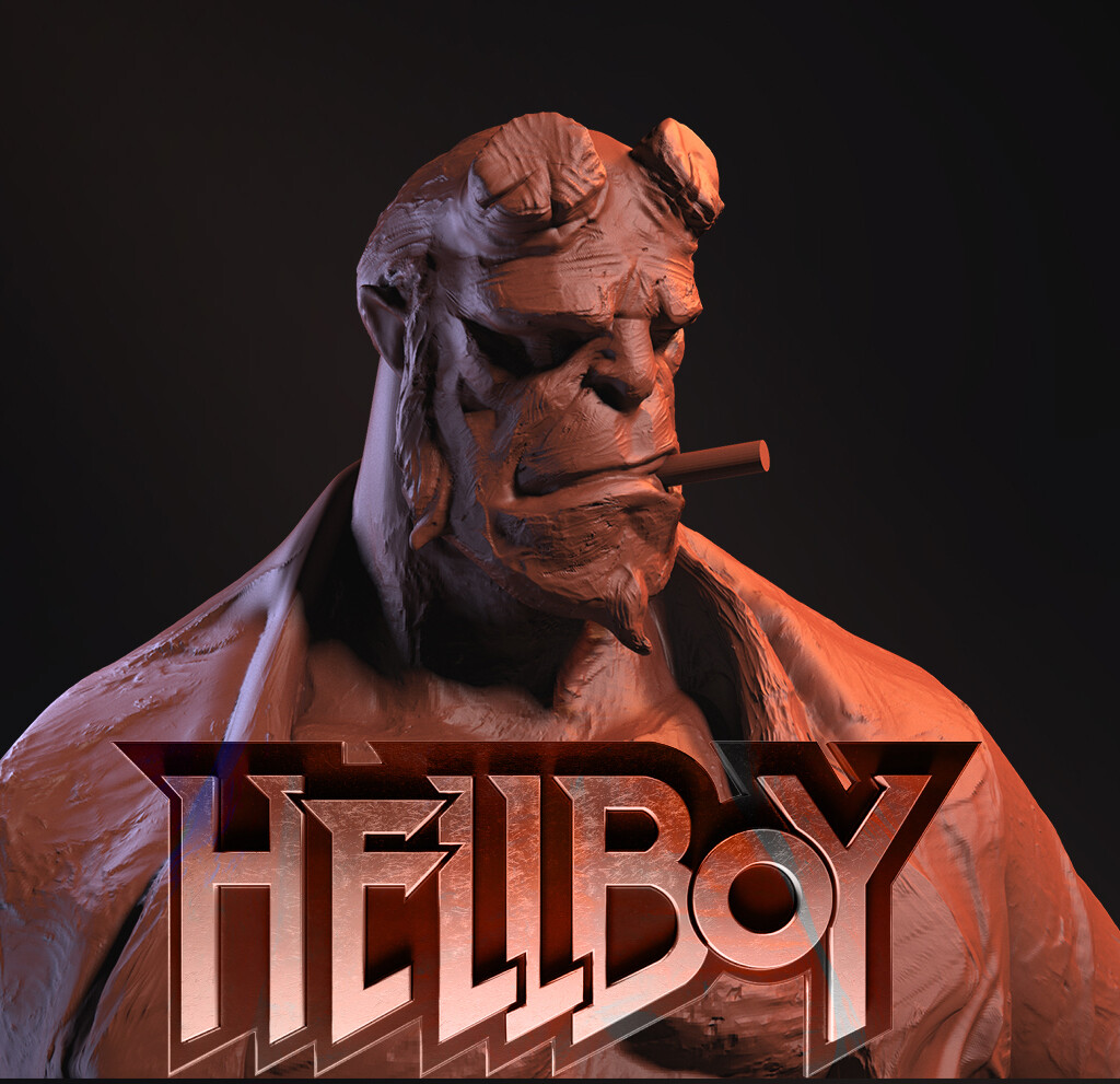 ArtStation - Hellboy (digital clay brush test)