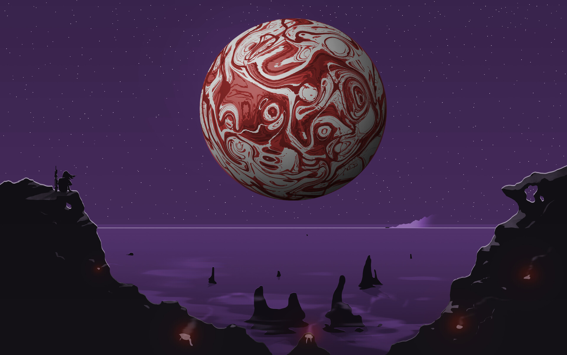 ArtStation - Full Moon Twilight