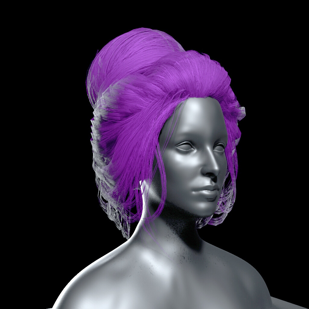 ArtStation - Game Asset - Female Hair Bun Style