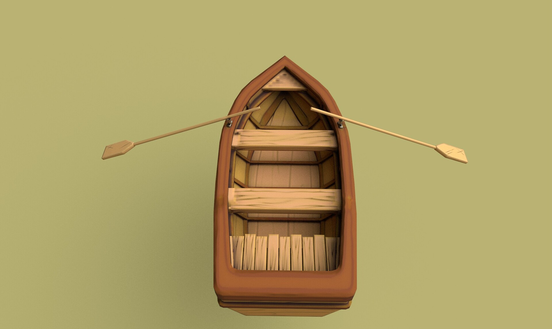 ArtStation - Stylized Rowboat - Game Asset