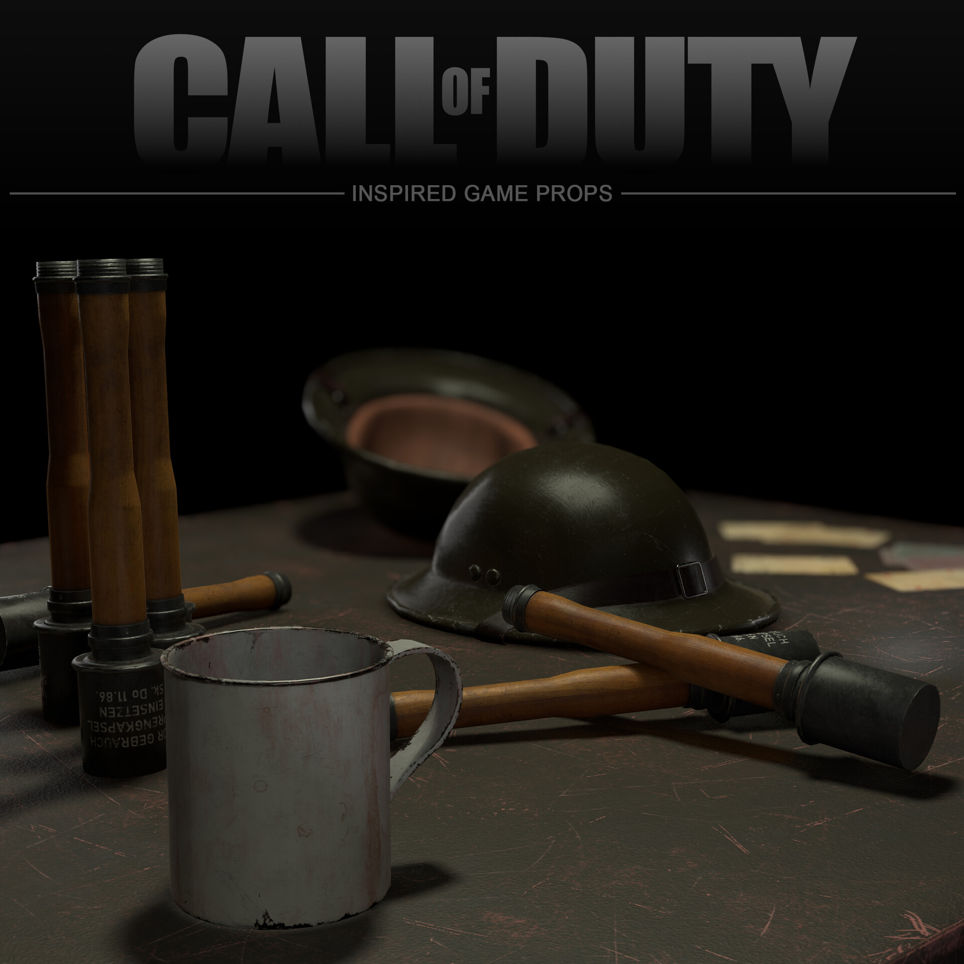 ArtStation - Call of Duty WW II - FanArt_Army table props