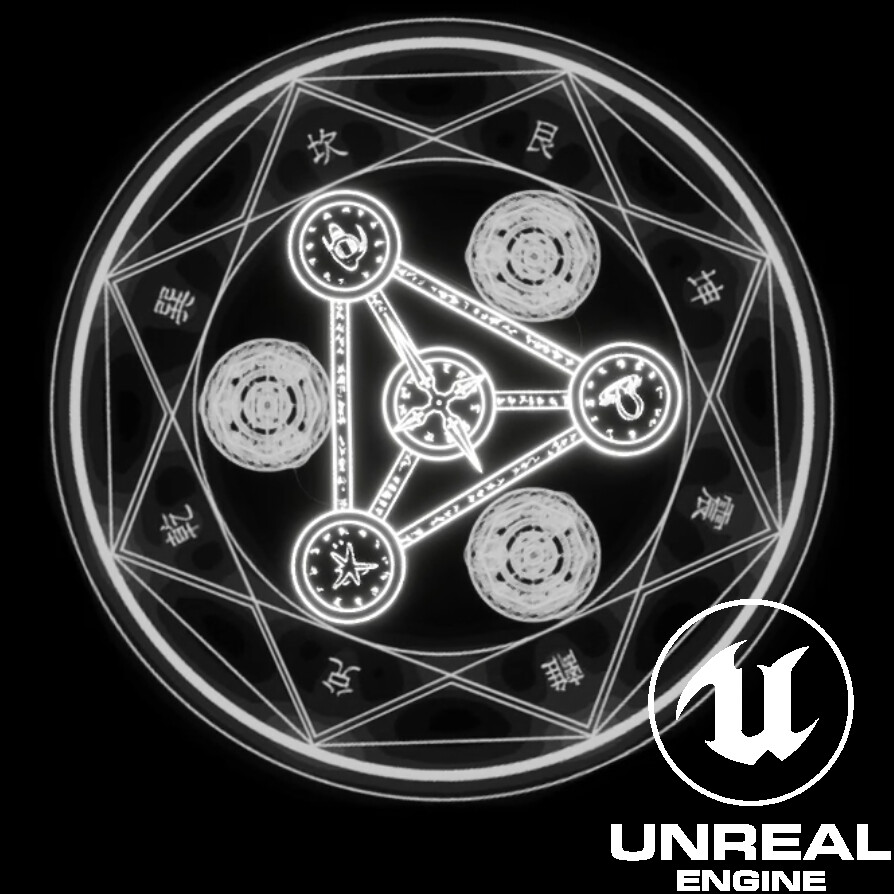 ArtStation - Expanding/Rotating Magic Circle UE4 Material Effect