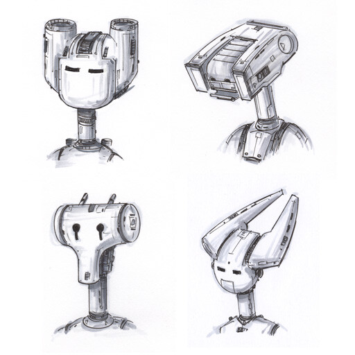 ArtStation - Robot Head Doodles 2019