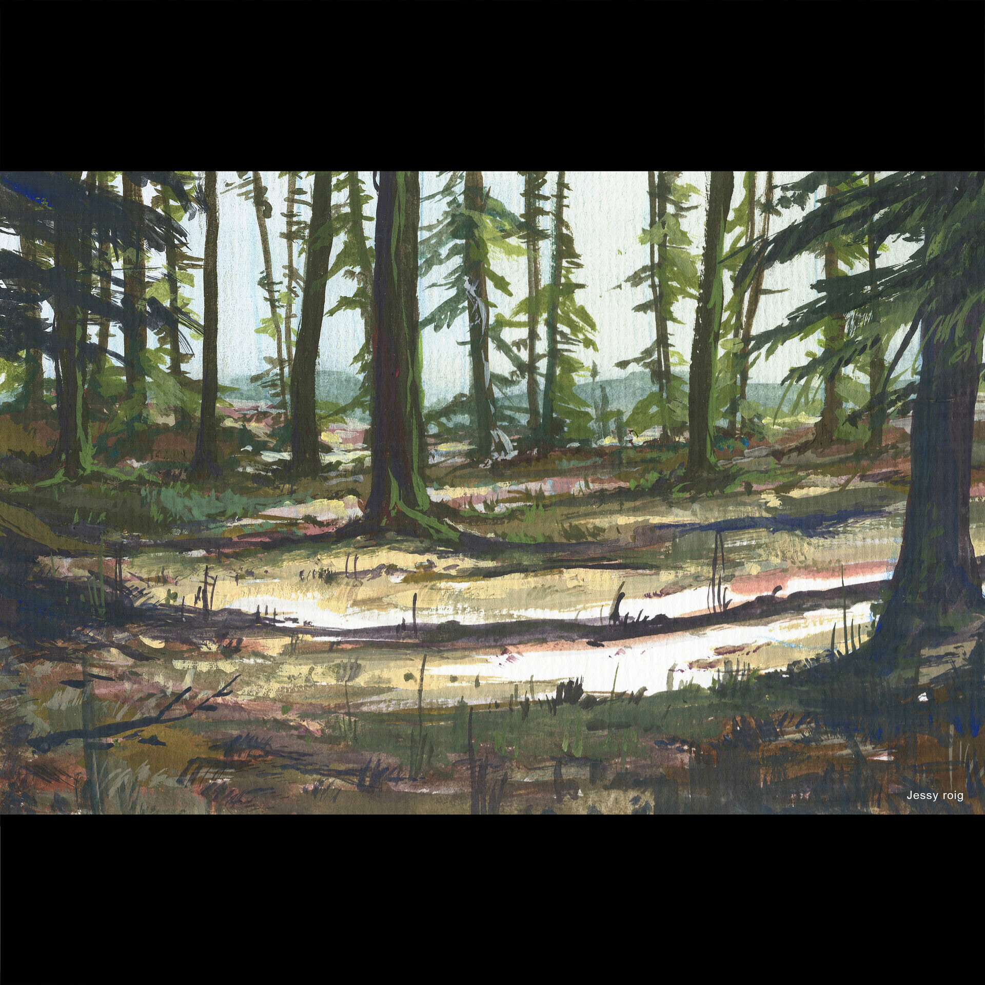 ArtStation - Painting Gouache Forest