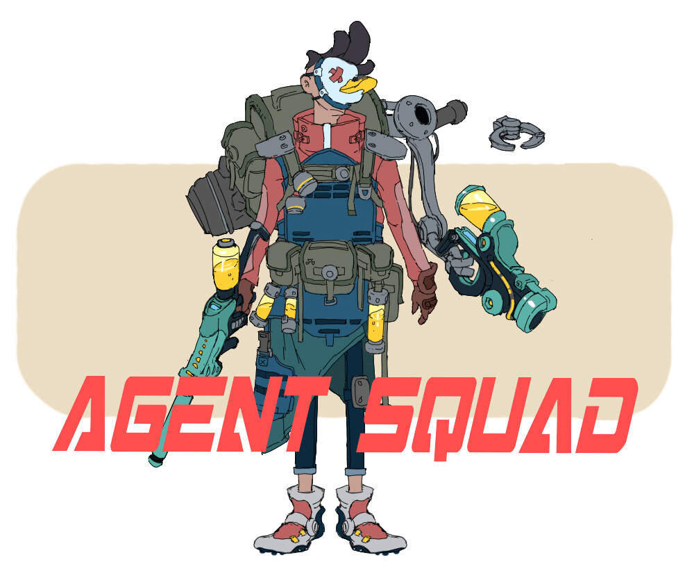 ArtStation - Agent team sketch idea