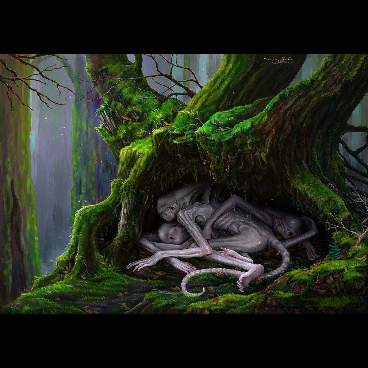 ArtStation - Sleeping in the forest neomorph (Alien. Covenant)