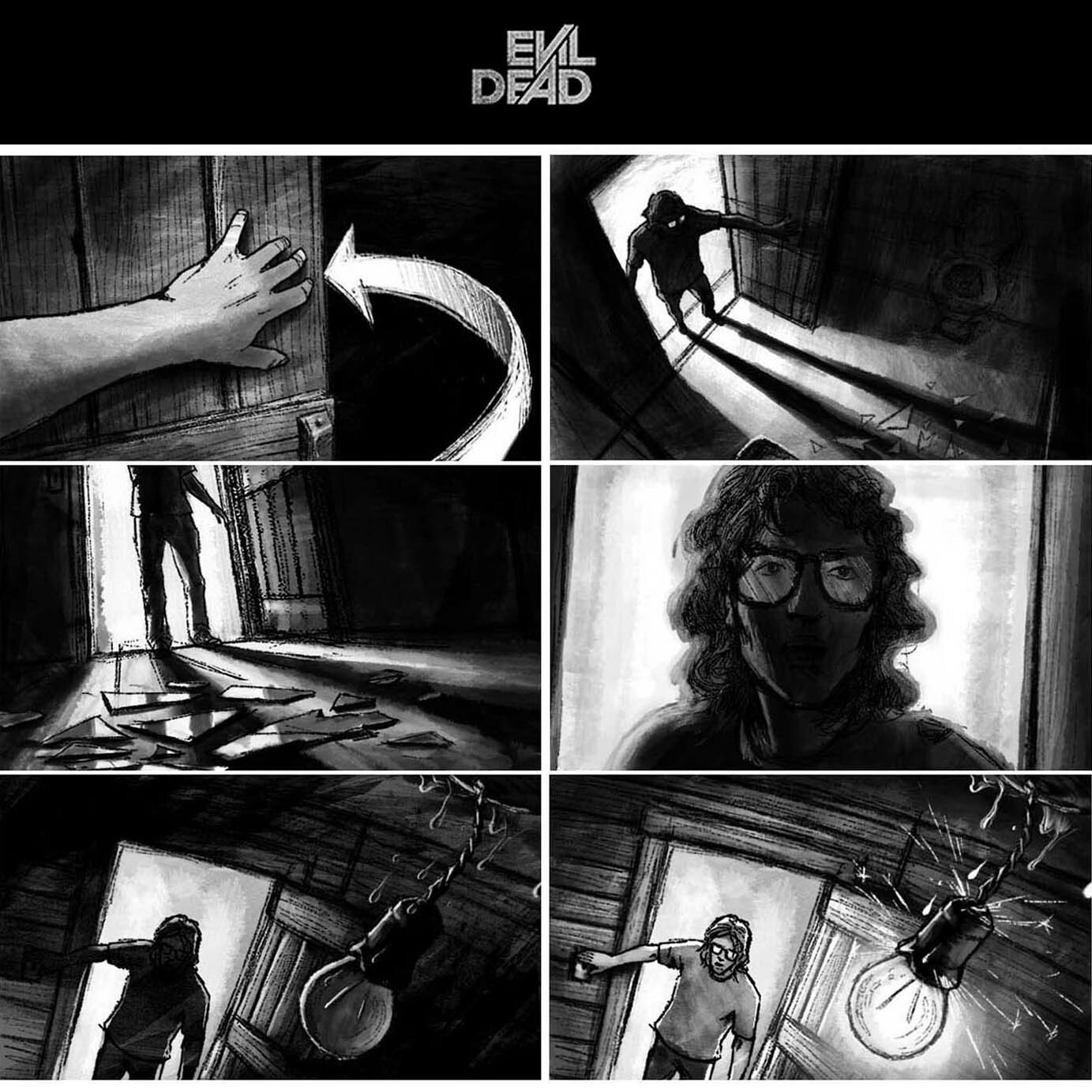 ArtStation - EVIL DEAD - STORYBOARD (Bathroom scene)