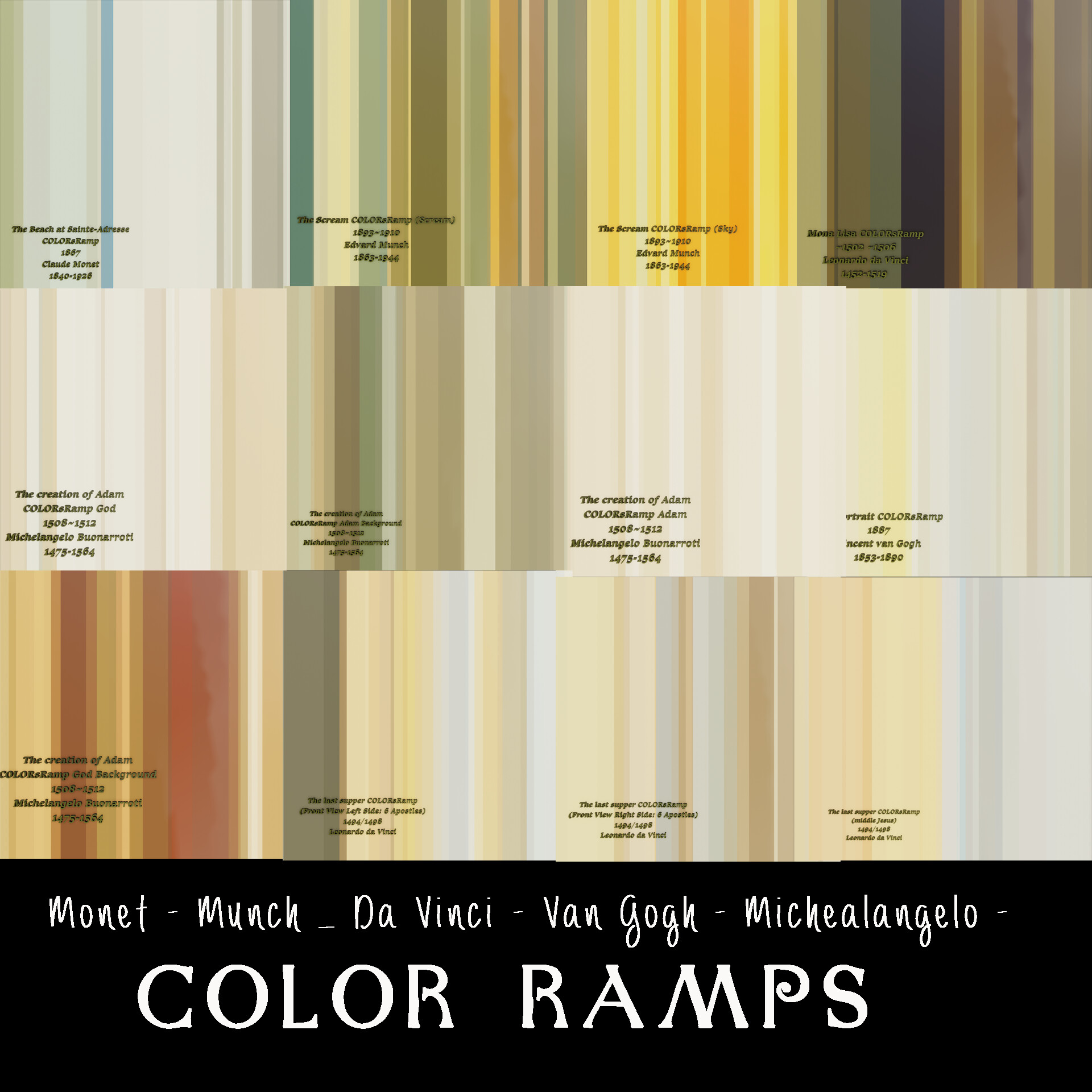 ArtStation - Color ramps of famous masterpieces