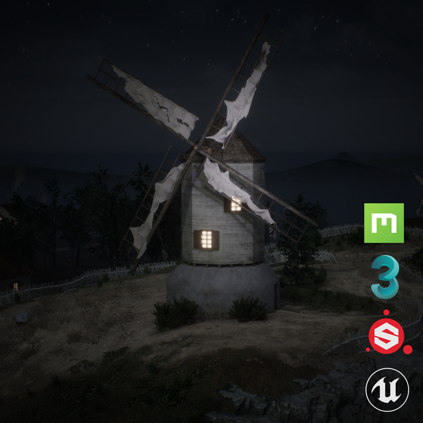 ArtStation - Countryside Windmill