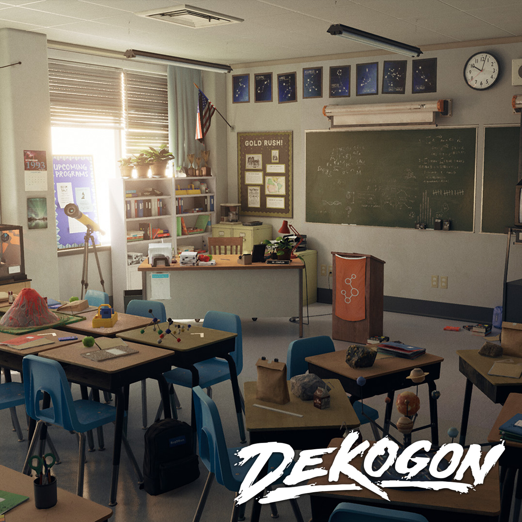 ArtStation - Dekogon 90's Highschool Science Classroom