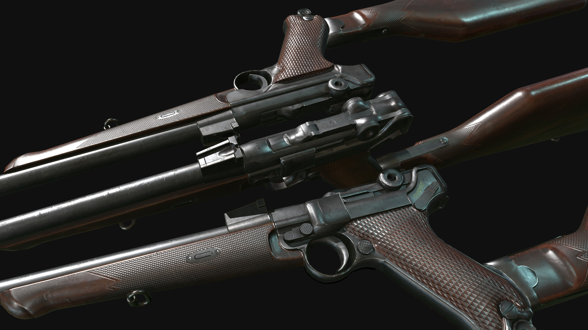 ArtStation - Luger Carbine1902 & Luger P08