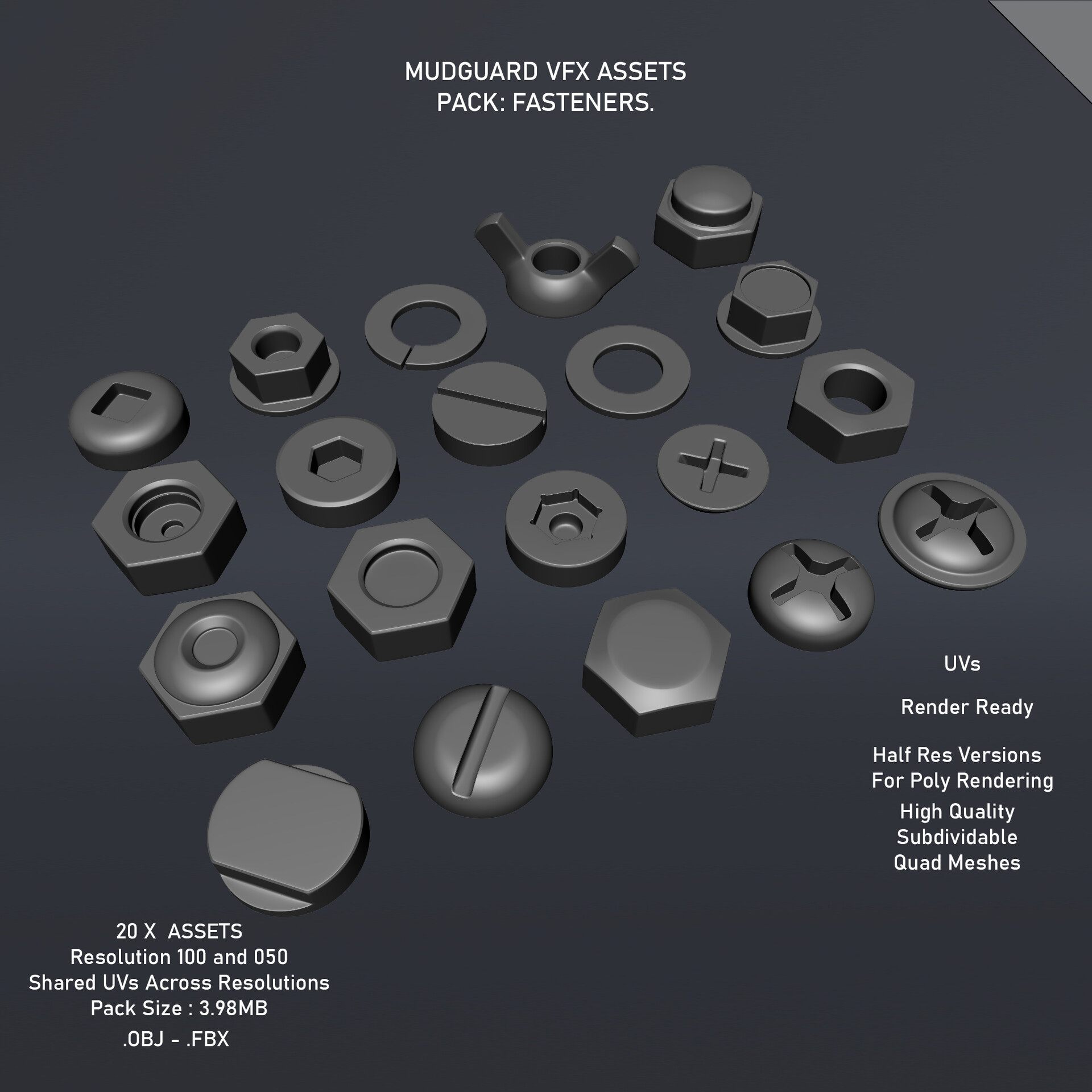 ArtStation - PACK: FASTENERS