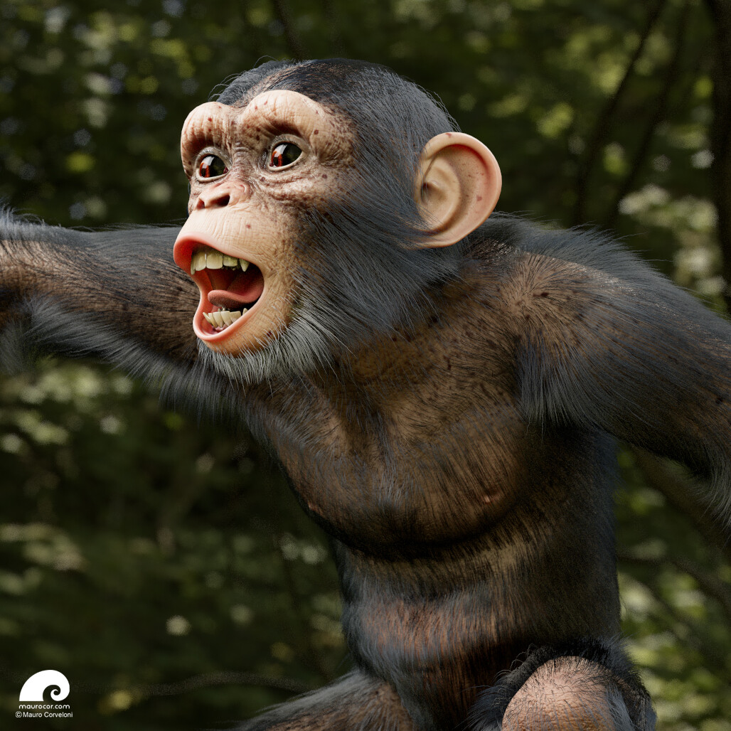 ArtStation - Chimp in the forest