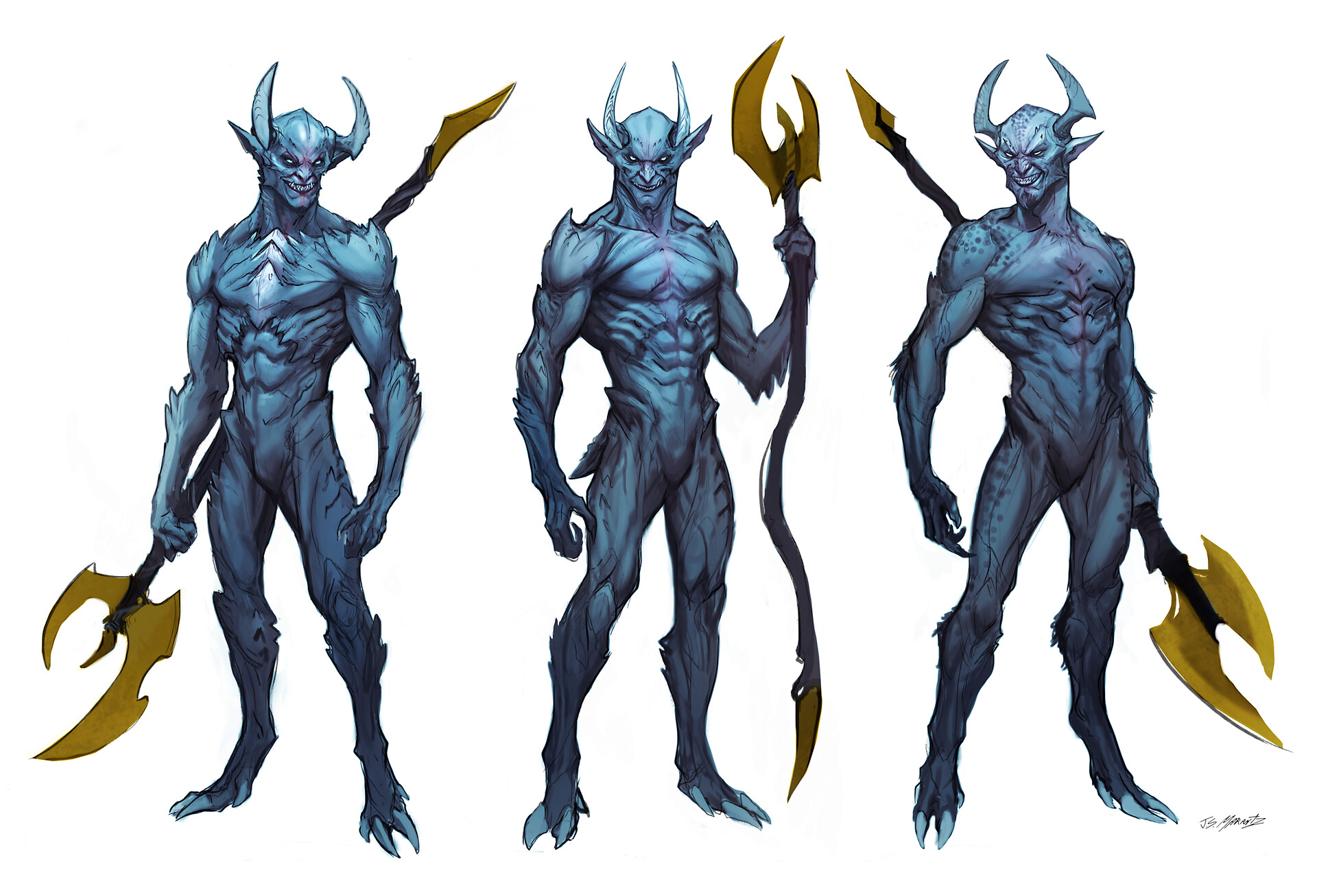 ArtStation - BLUE DEVIL Design Sketches for Swampthing