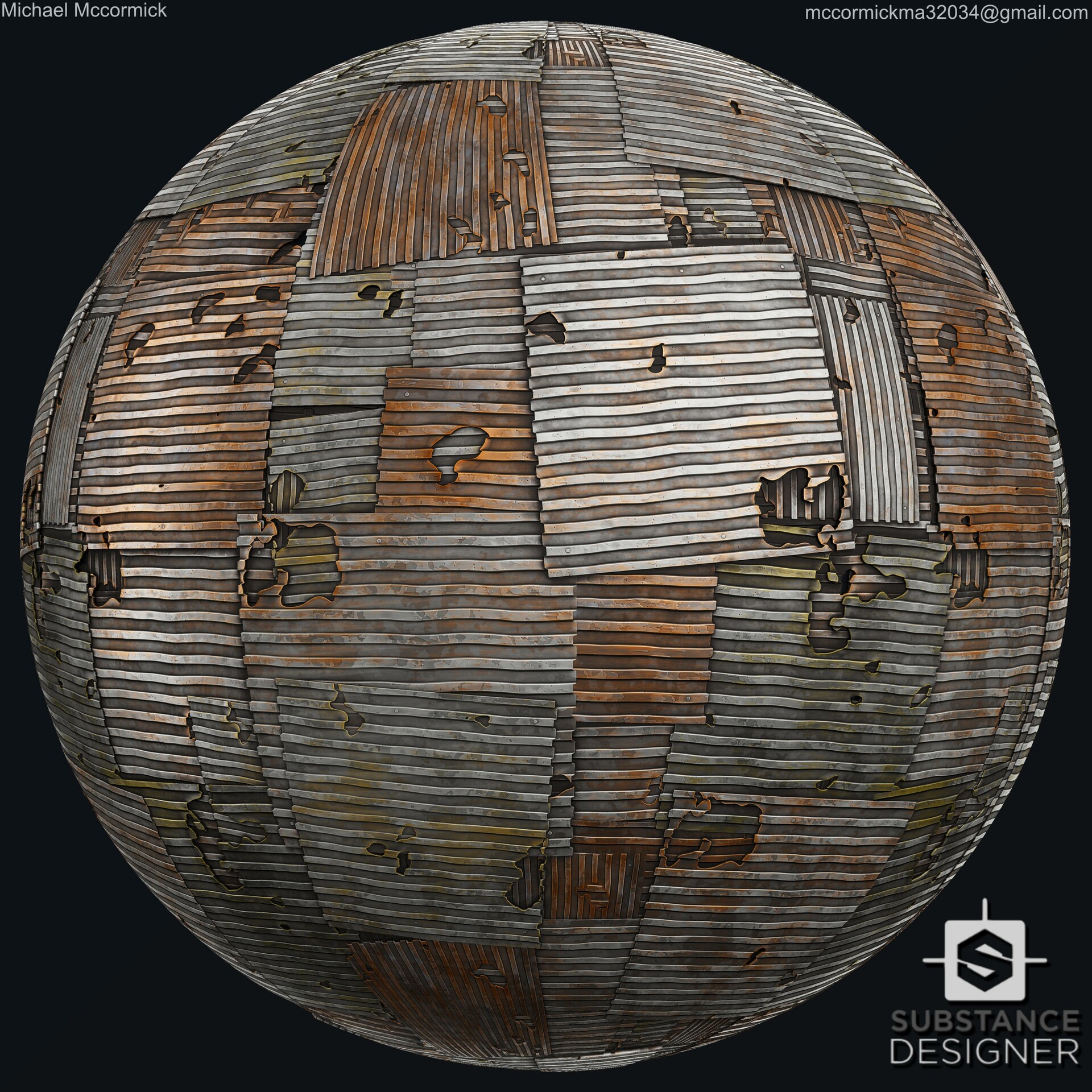ArtStation - Stylized Corrugated Metal Scrap Wall