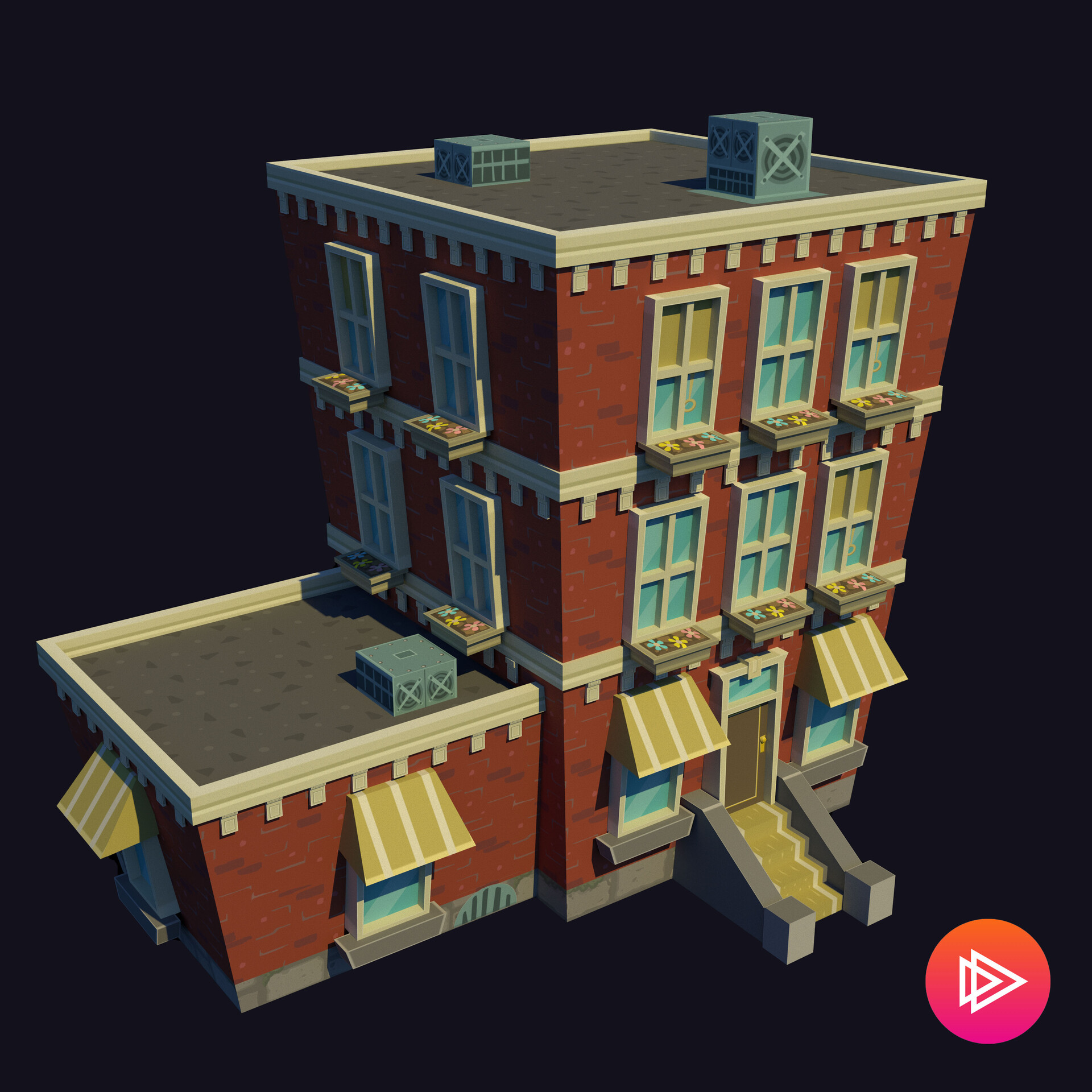 ArtStation - Low poly building, Daniil Khokhlov