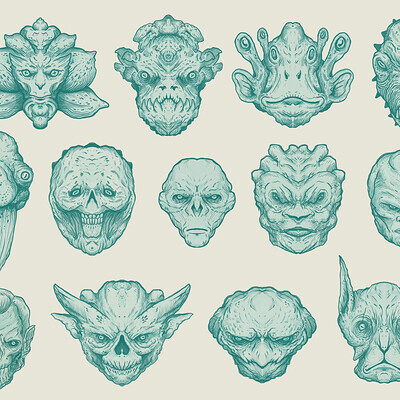 ArtStation - Monster heads