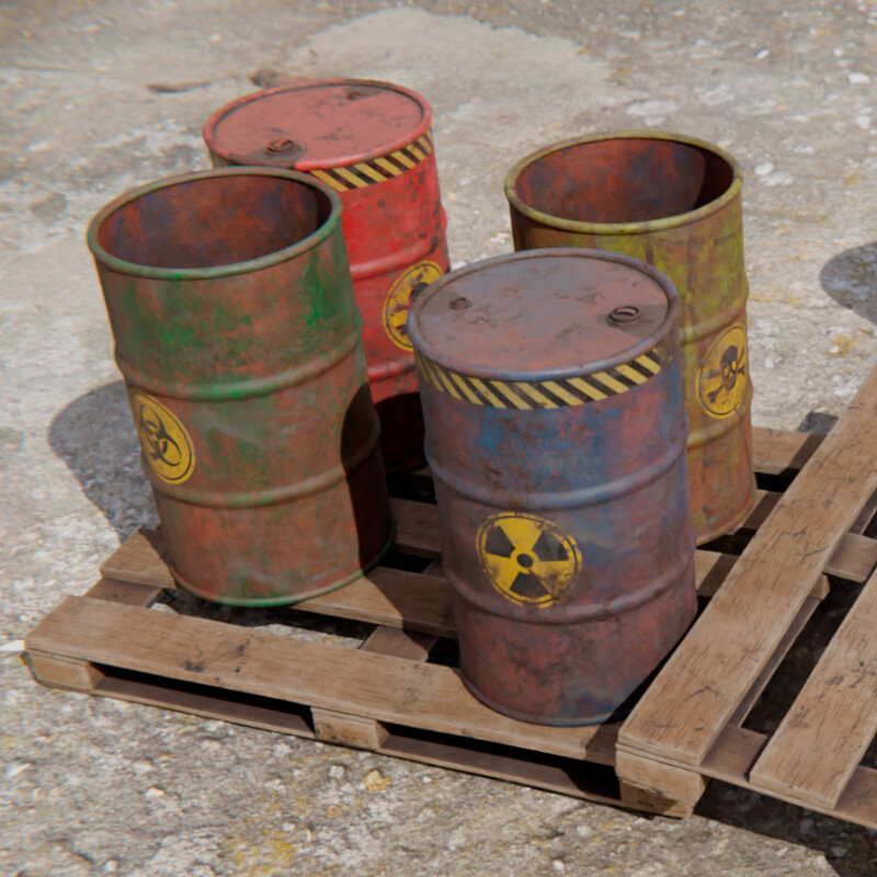 ArtStation - Toxic barrel |3D Models | UDIM | 2K Textures Maps