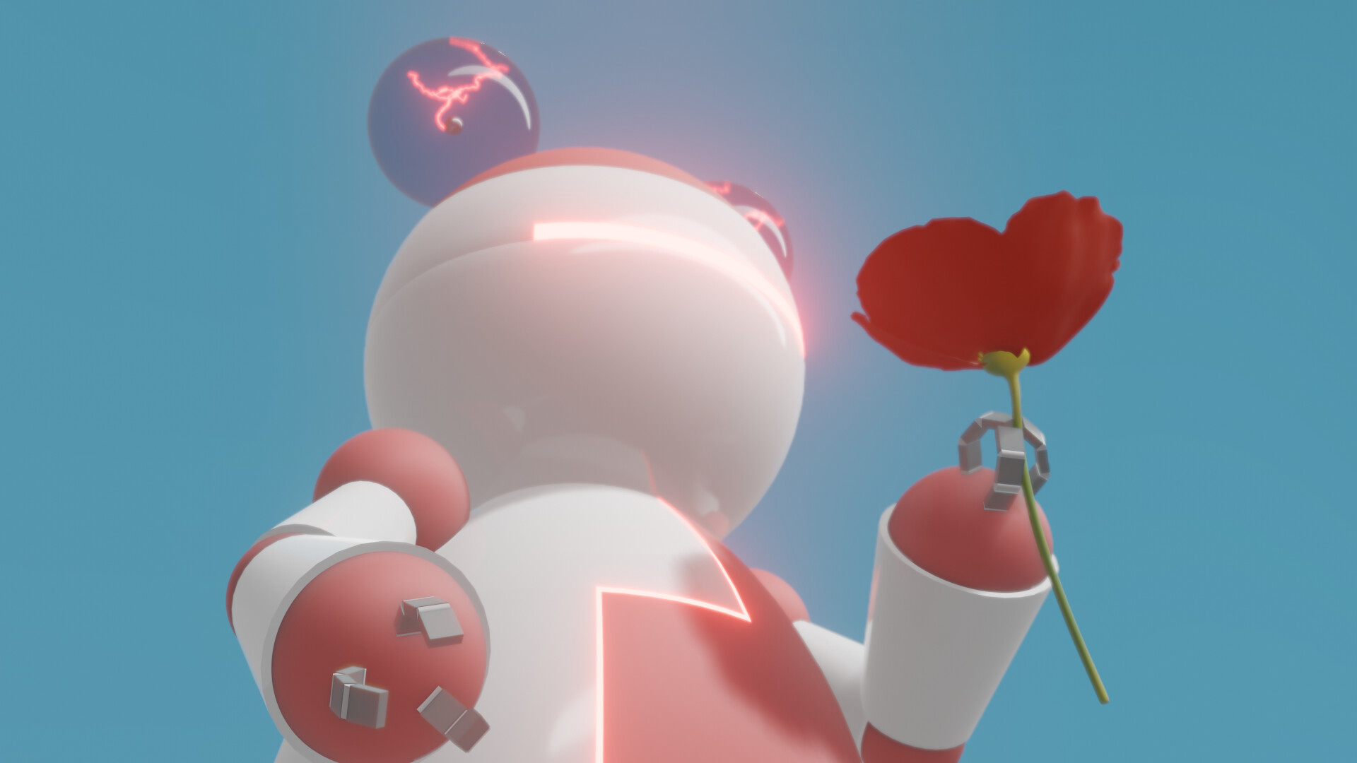 ArtStation - Robot with poppy flower