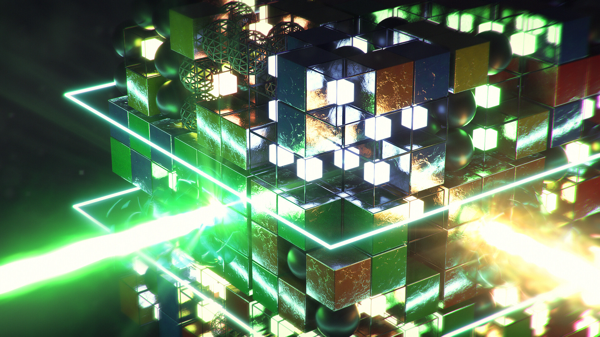 ArtStation - Neon Rubik's Cube