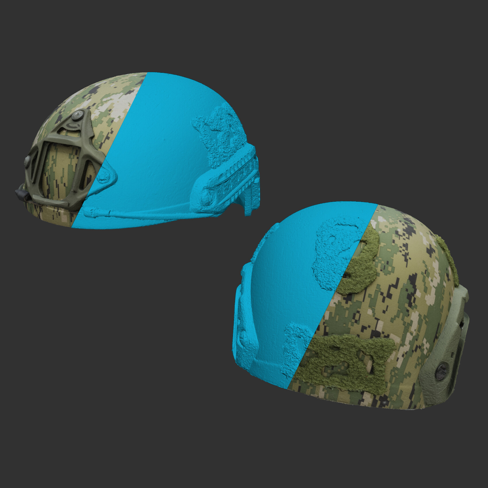 ArtStation - Ops-Core AOR2 LBH Helmet Scan (WIP Test)