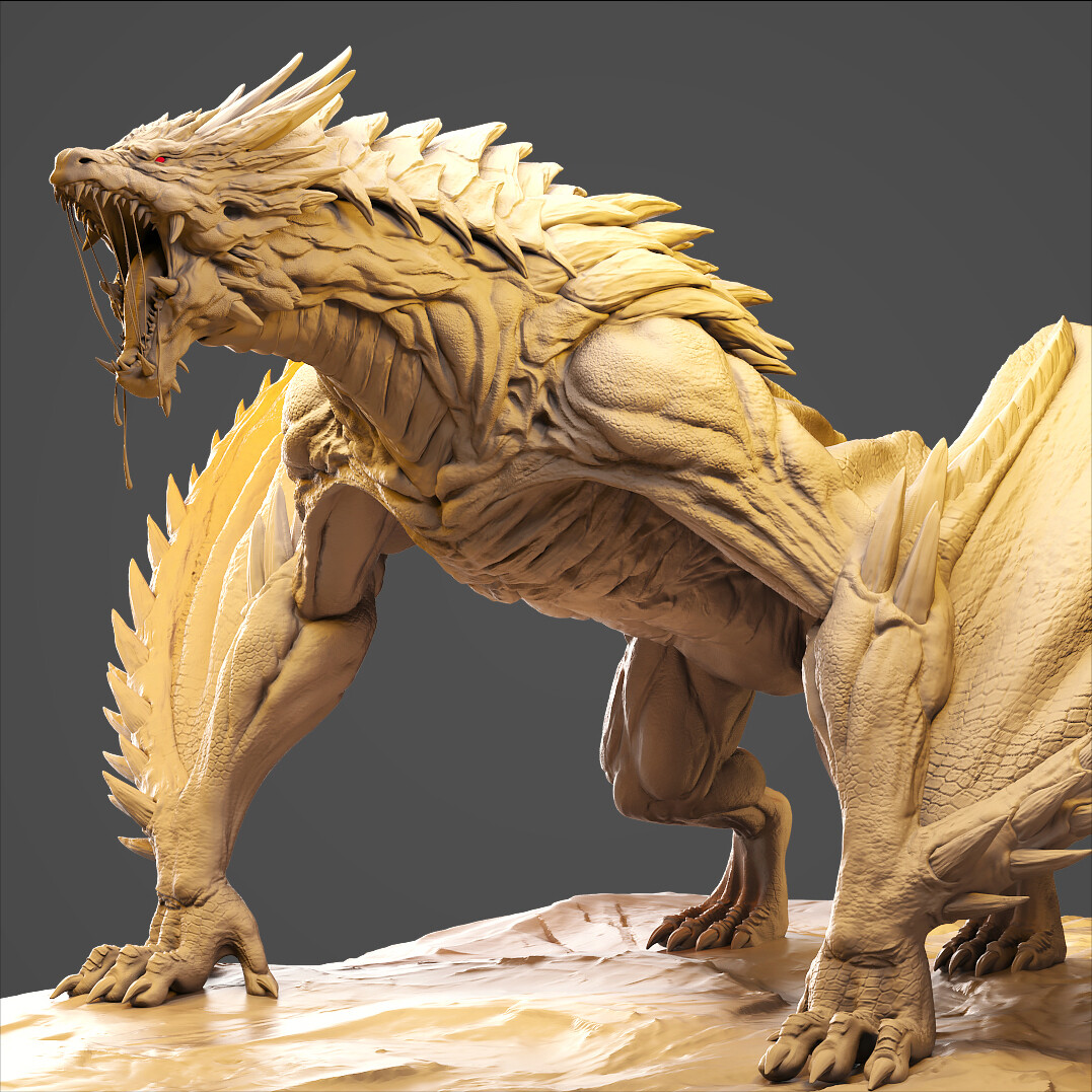 ArtStation - Dragon Sculpt Practice