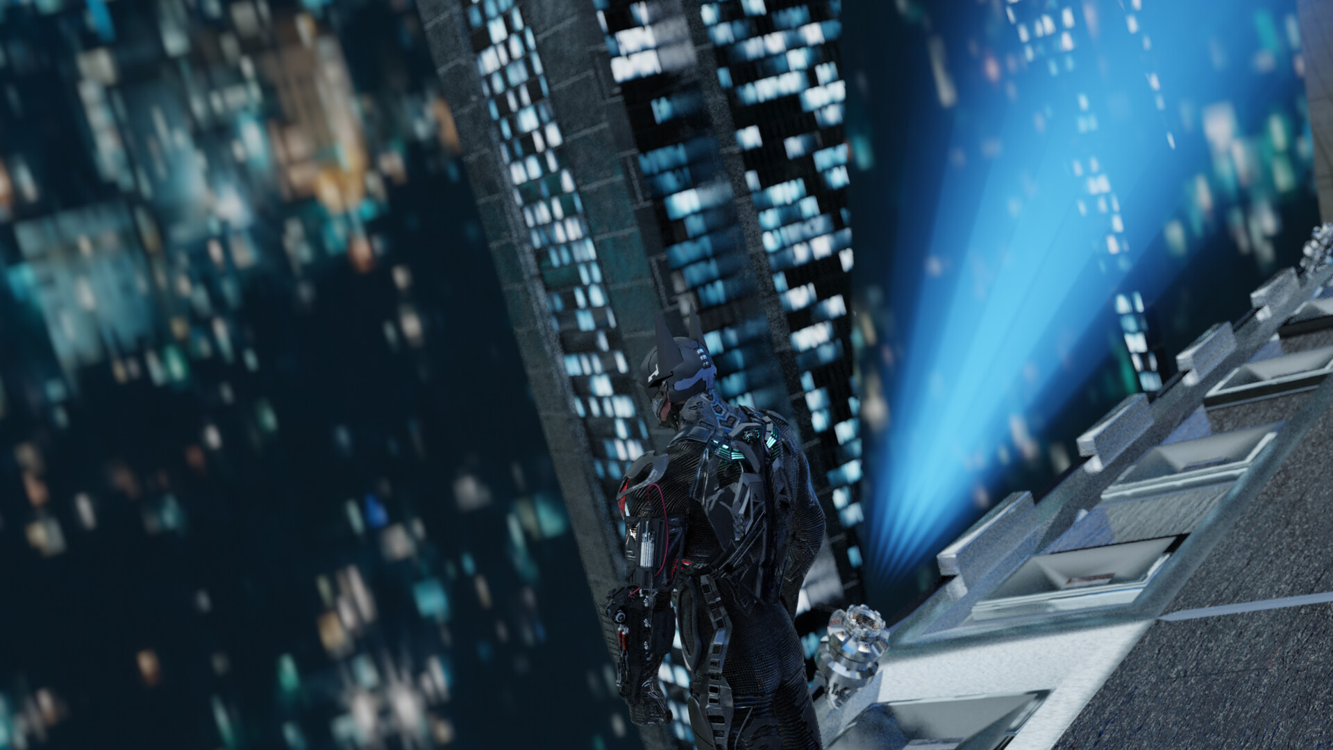 ArtStation - BATMAN BEYOND CONCEPT ROOF scene