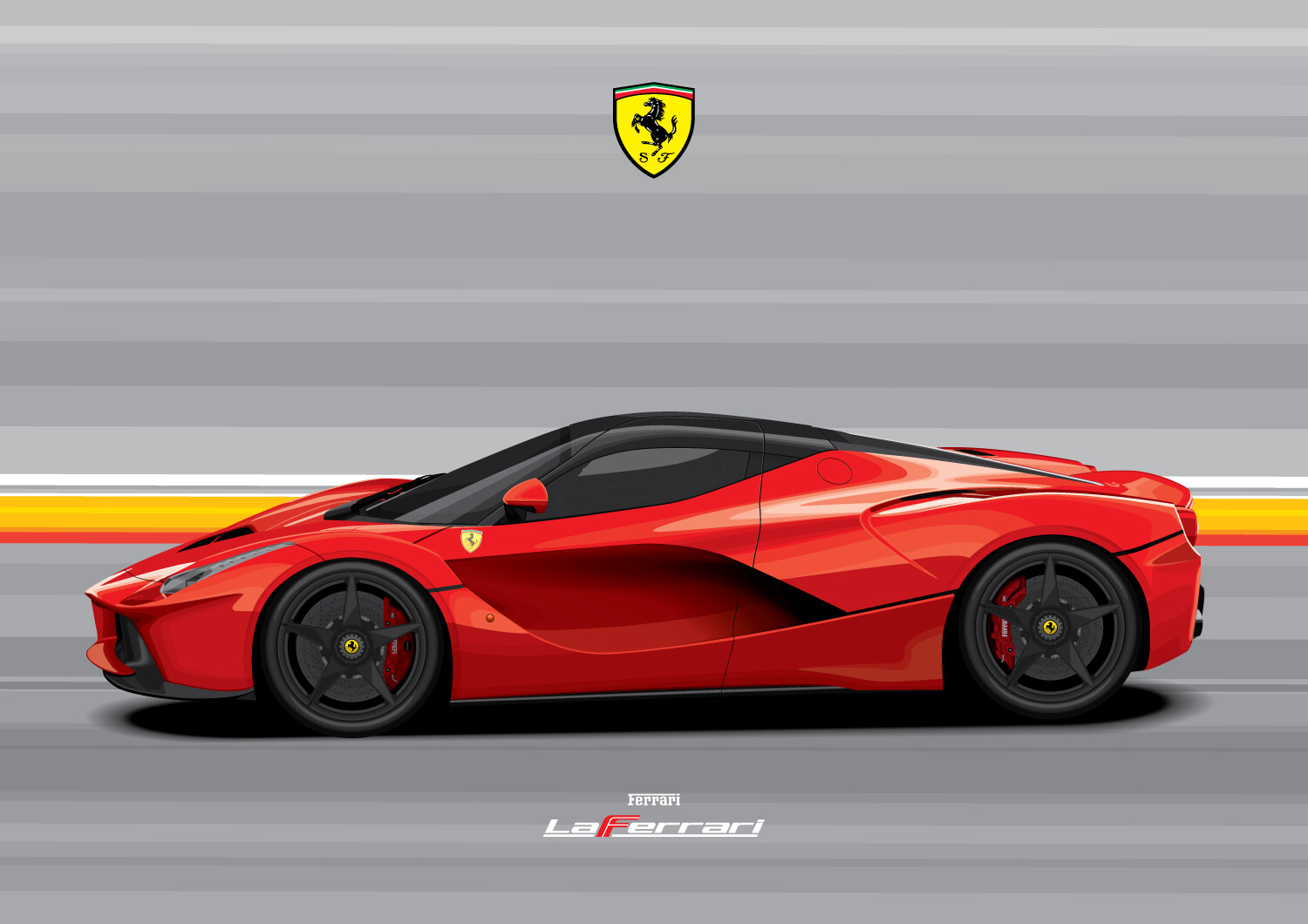ArtStation - FERRARI LaFerrari/TIMELAPSE Create Vector with Adobe ...
