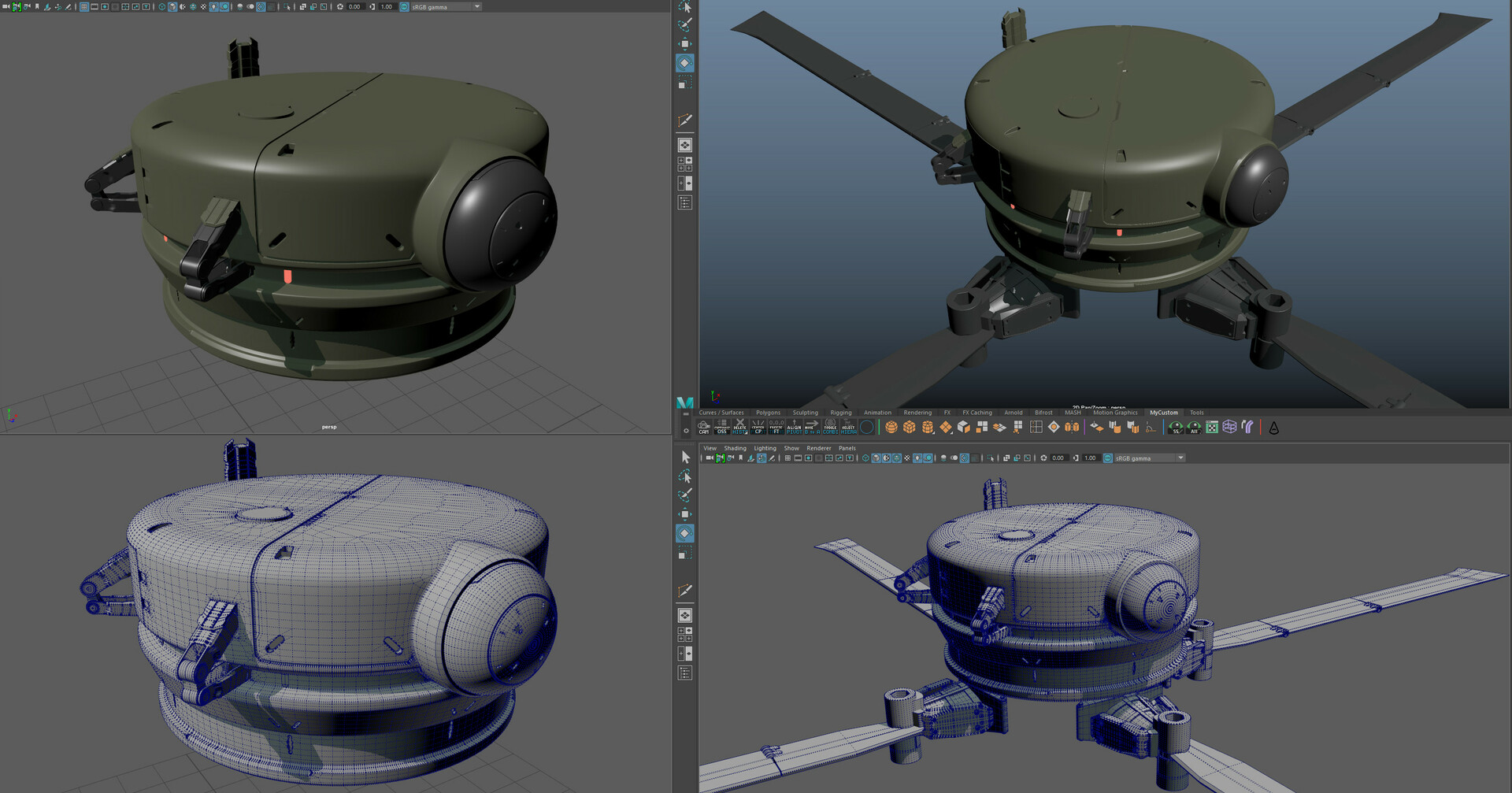 ArtStation - Hard-Surfacre: Mech Turret parts